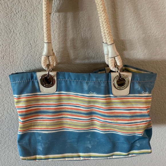 Coach | Bags | Coach Beach Multi Stripe Tote | Poshmark